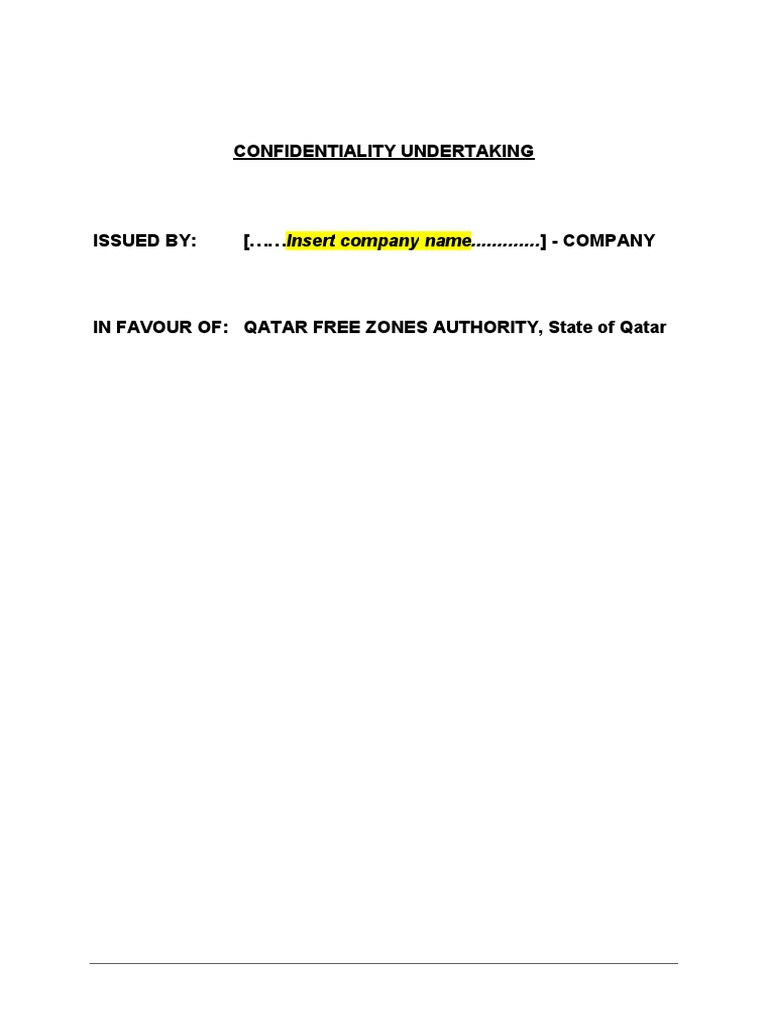 Appendix B - Confidentiality Undertaking | PDF | Trade Secret | Legal ...