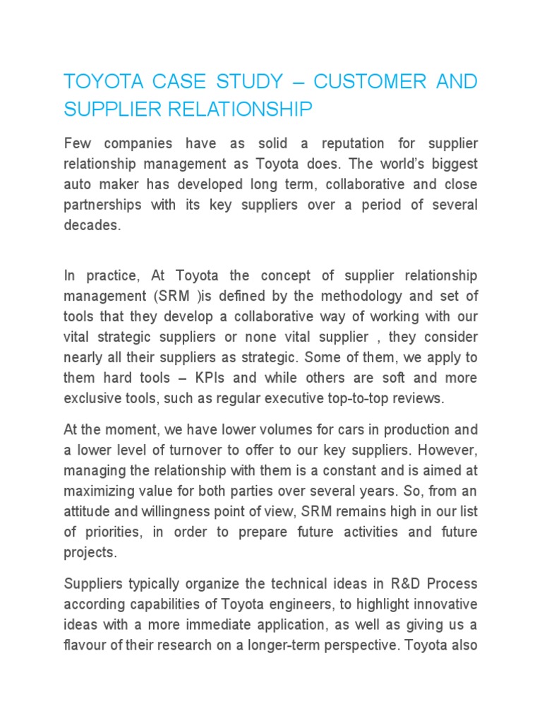 TOYOTA CRM Without Answers | PDF | Toyota | Business Economics