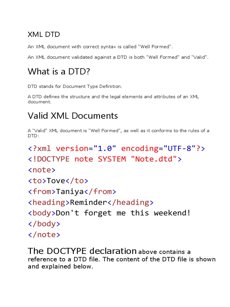 DTD and Schemas | PDF | Xml Schema | Xml
