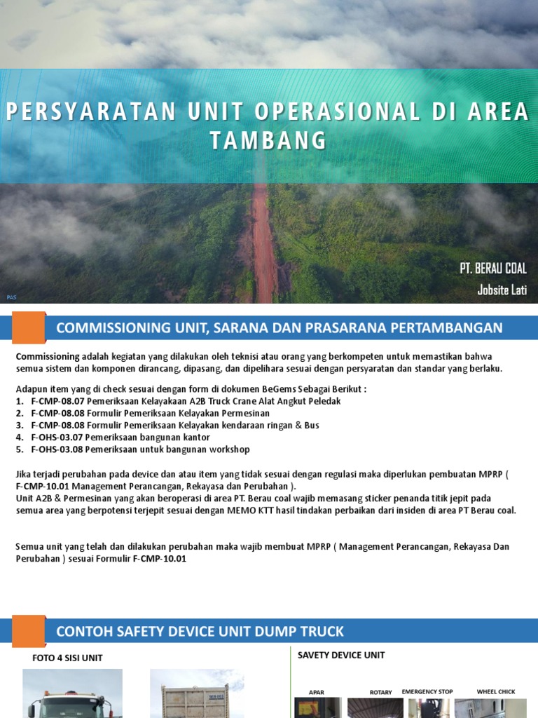 Persyaratan Operasional Tambang Berau Coal | PDF