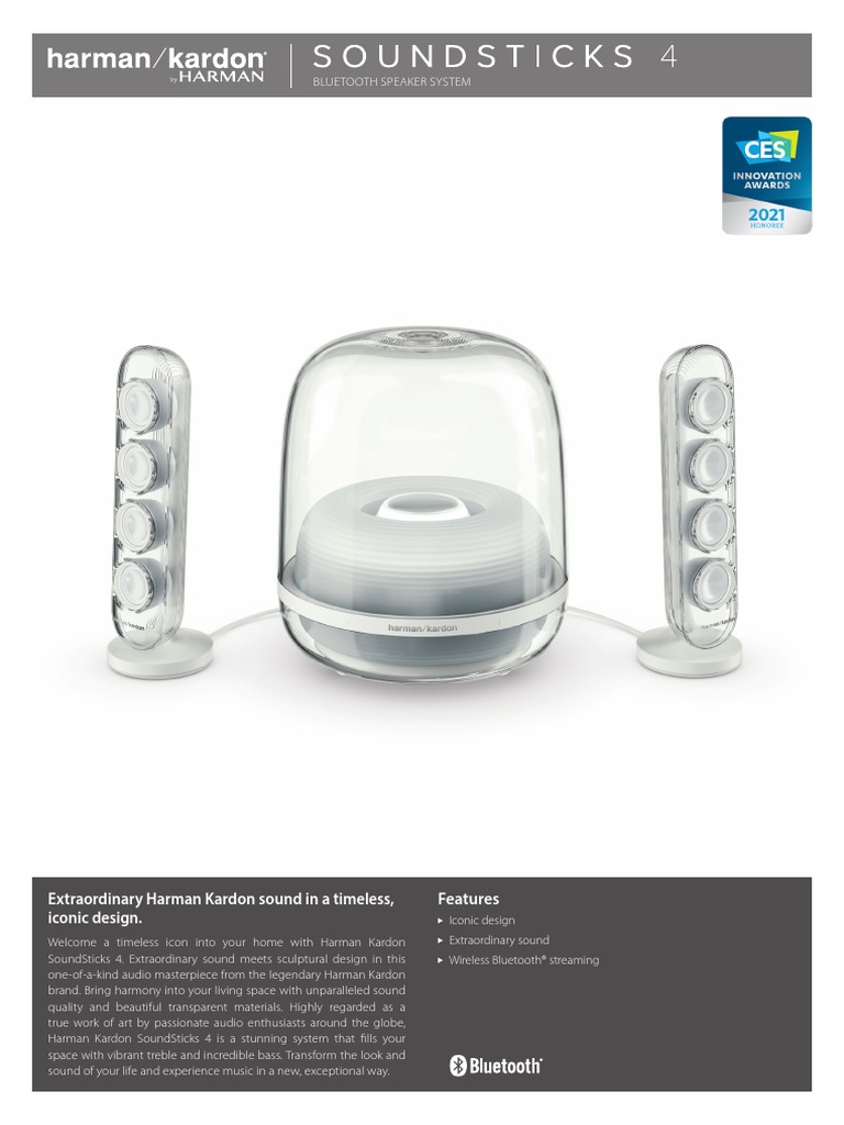 HK SoundSticks4 Spec Sheet English | PDF | Loudspeaker | Bluetooth