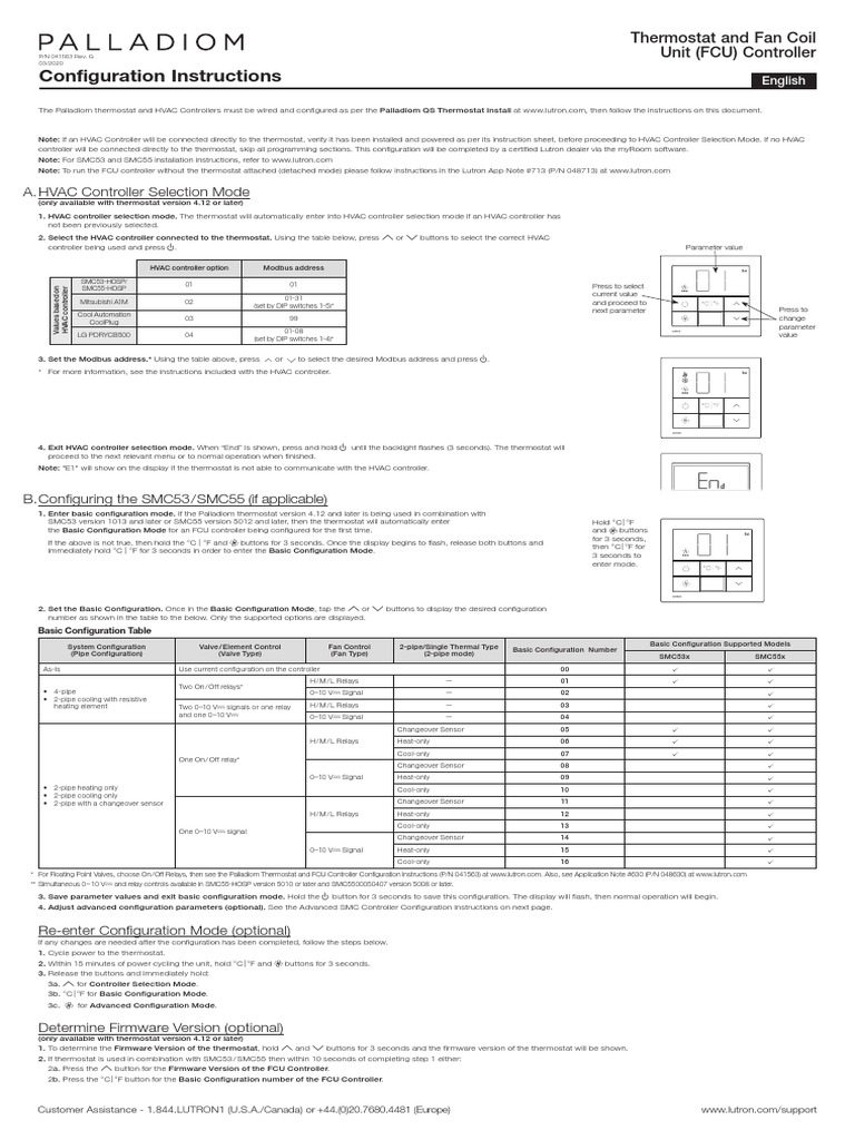 Configuration Instructions: A. HVAC Controller Selection Mode | PDF | Thermostat | Valve