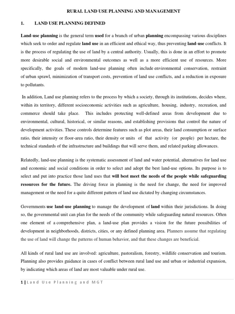 Land Use Planning and Management Notes-1 | PDF | Zoning | Land Use