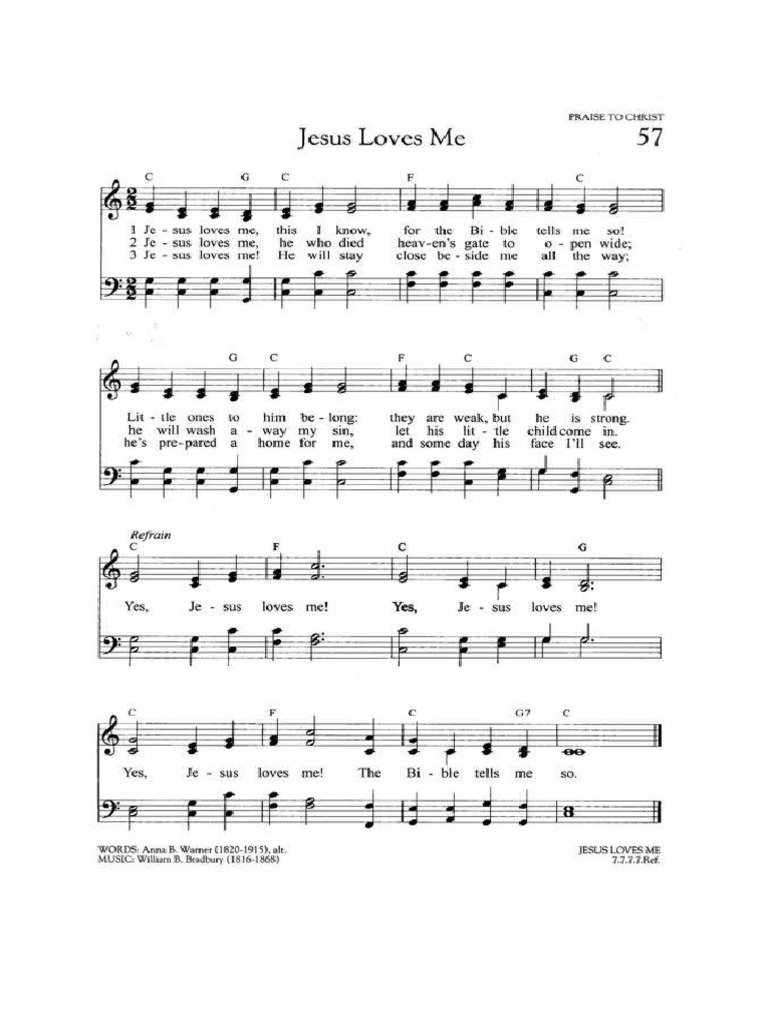 Jesus Loves Me Music Sheet | PDF