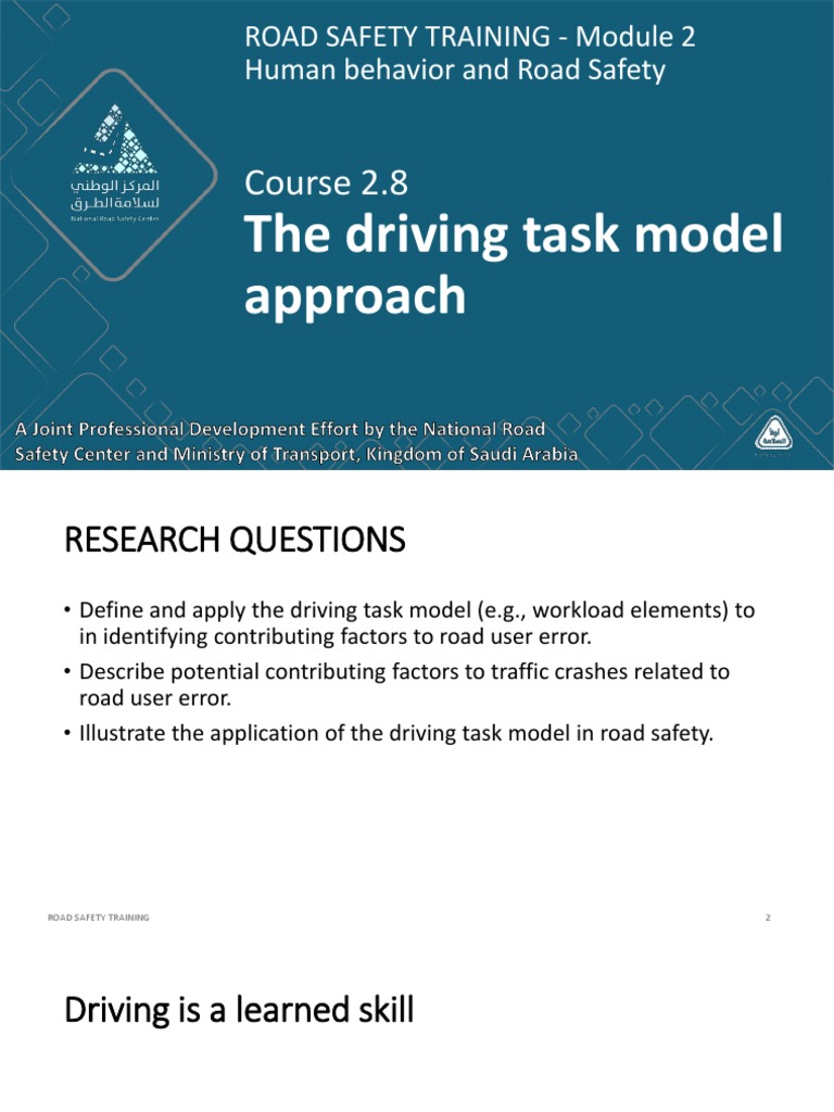 5.4-Human Behavior and Road Safety-The Driving Task Model Approach ...