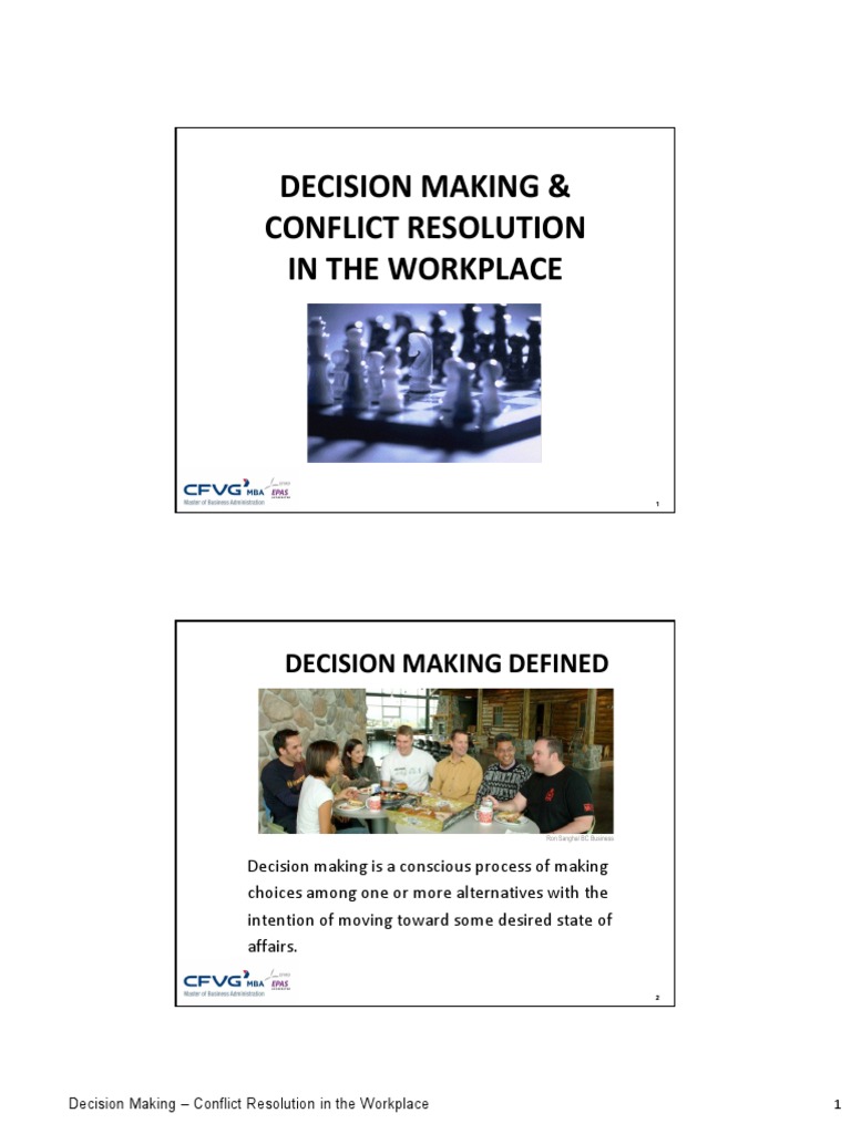 Workplace Decision Making & Conflict | PDF | Decision Making | Intuition