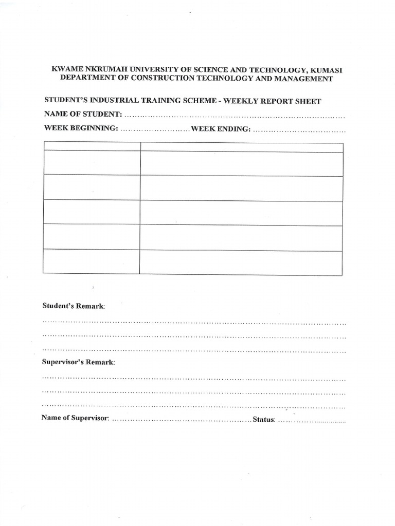 Industrial Attachment Log Sheet | PDF