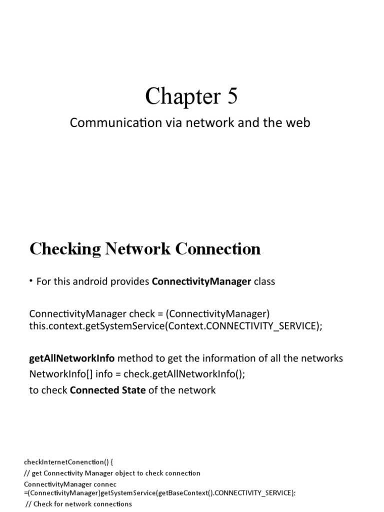 Chapter 5 Communication via network | PDF | Mobile App | Json