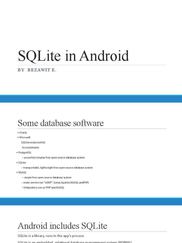 Sqlite In Android A Concise Guide Pdf Relational Database Databases 3613