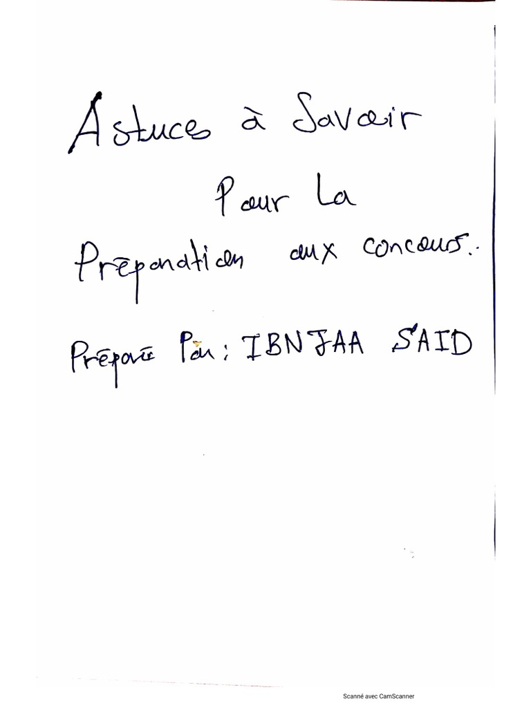 Astuces Preparation Concours | PDF