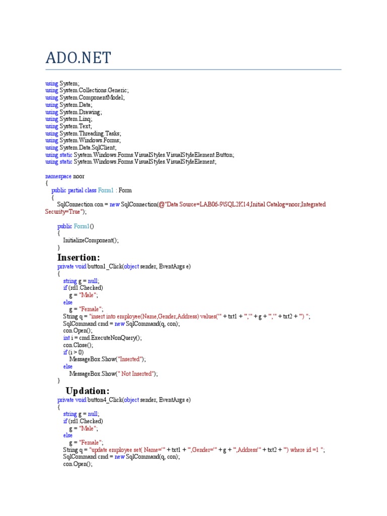 Insertion | PDF | Parameter (Computer Programming) | Language Integrated Query