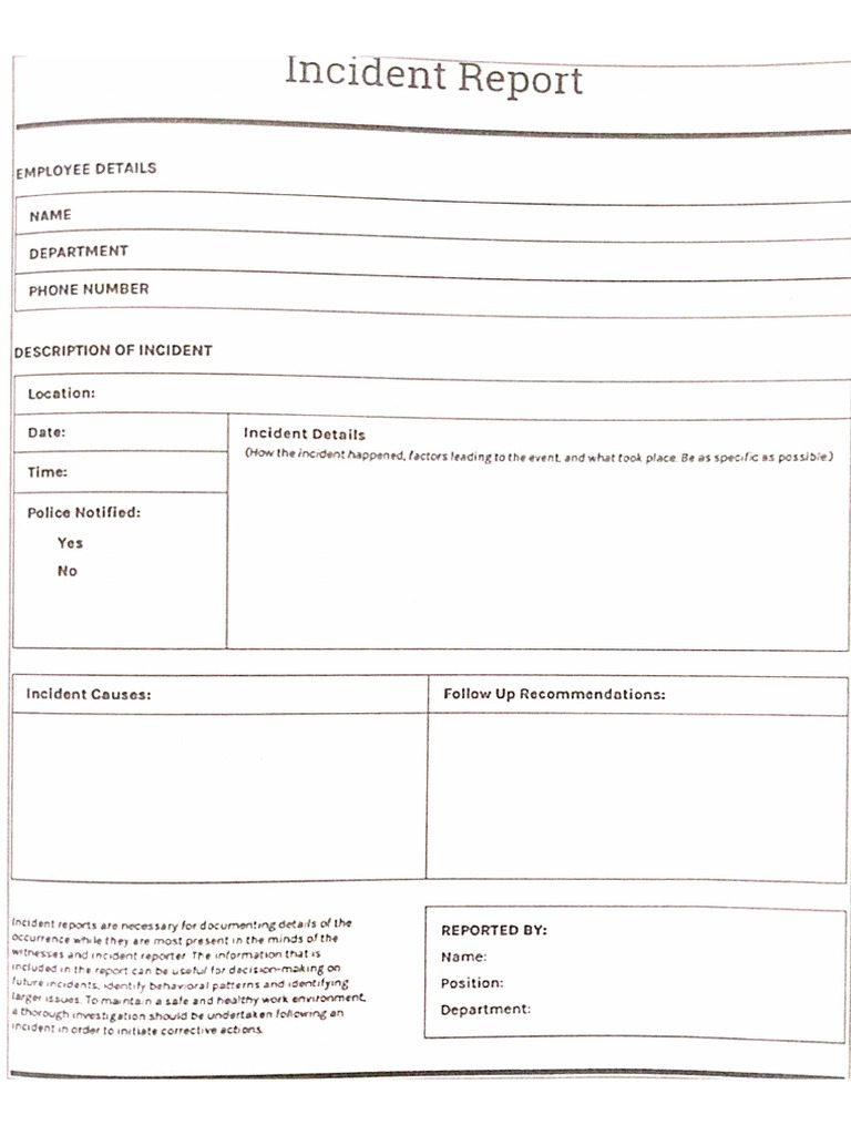 Incident Report | PDF
