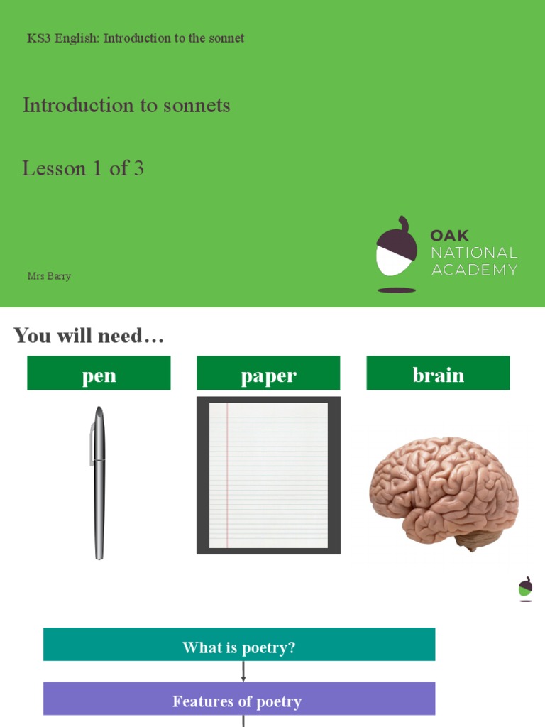 LESSON-1-Introduction-to-sonnets (1) | PDF | Poetry | Metre (Poetry)