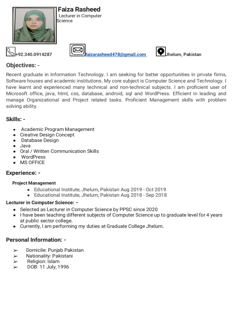 Faiza Rasheed: Objectives | PDF | Web Application | Application Software