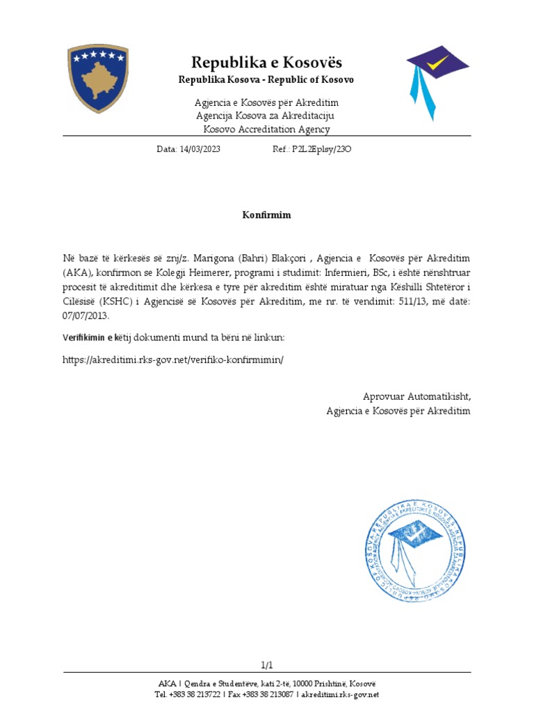 Republika e Kosovës: Republika Kosova - Republic of Kosovo | PDF