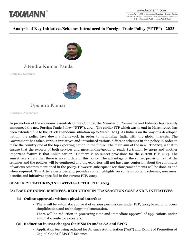 Jitendra Kumar Panda: Analysis of Key Initiatives/Schemes Introduced in ...