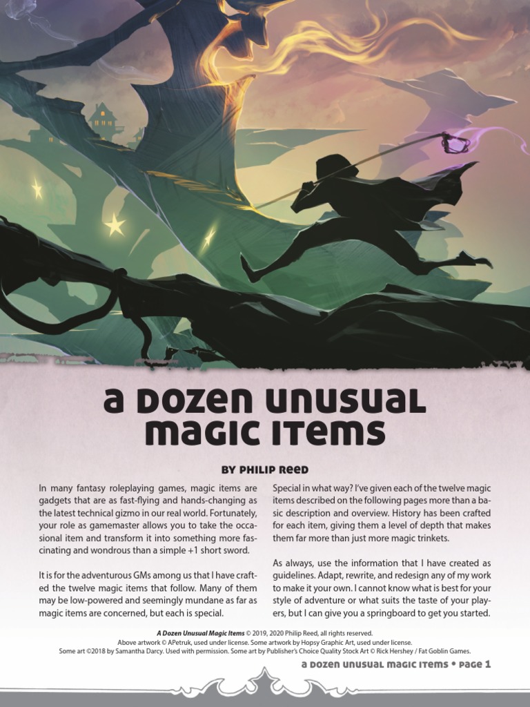 A Dozen Unusual Magic Items | PDF | Bow And Arrow | Magician (Fantasy)