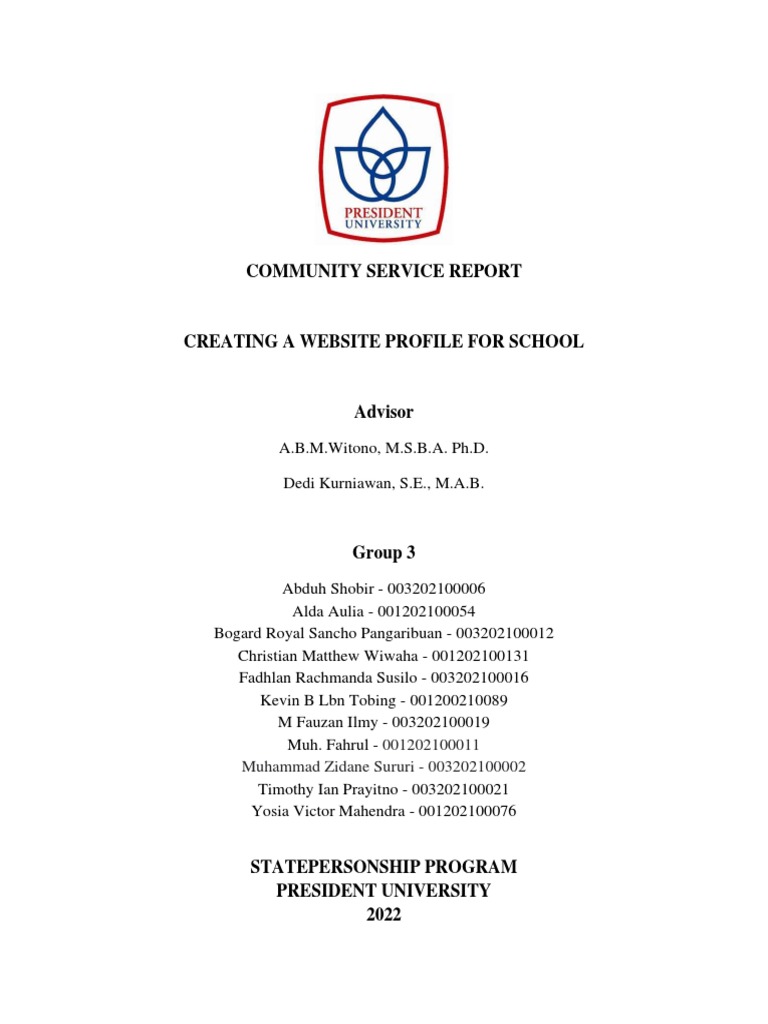 Community Service Report: 001202100011 Muhammad Zidane Sururi ...