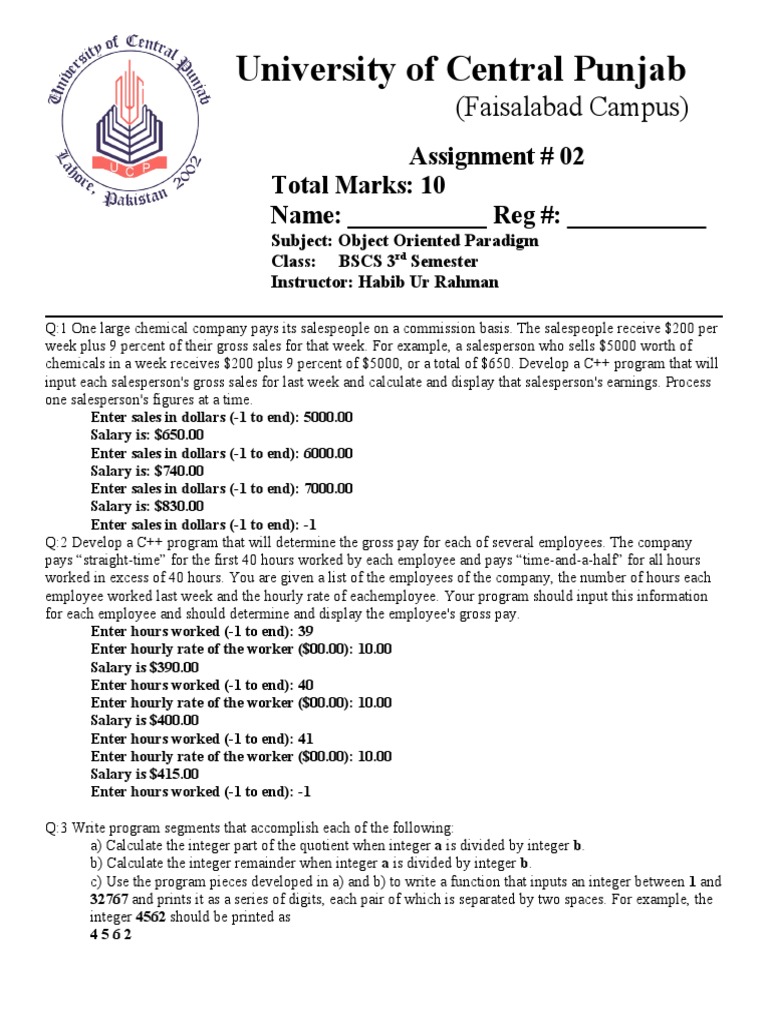 Oop Assignment | PDF | Sales | Salary