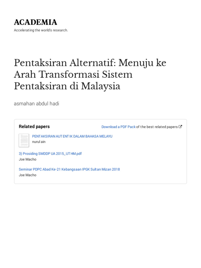 Taksir - Tradisional - VS - Alternatif With Cover Page v2 | PDF