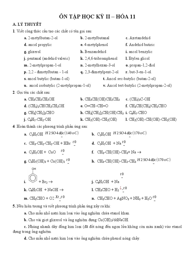 ÔN TẬP HK2-HÓA 11 | PDF
