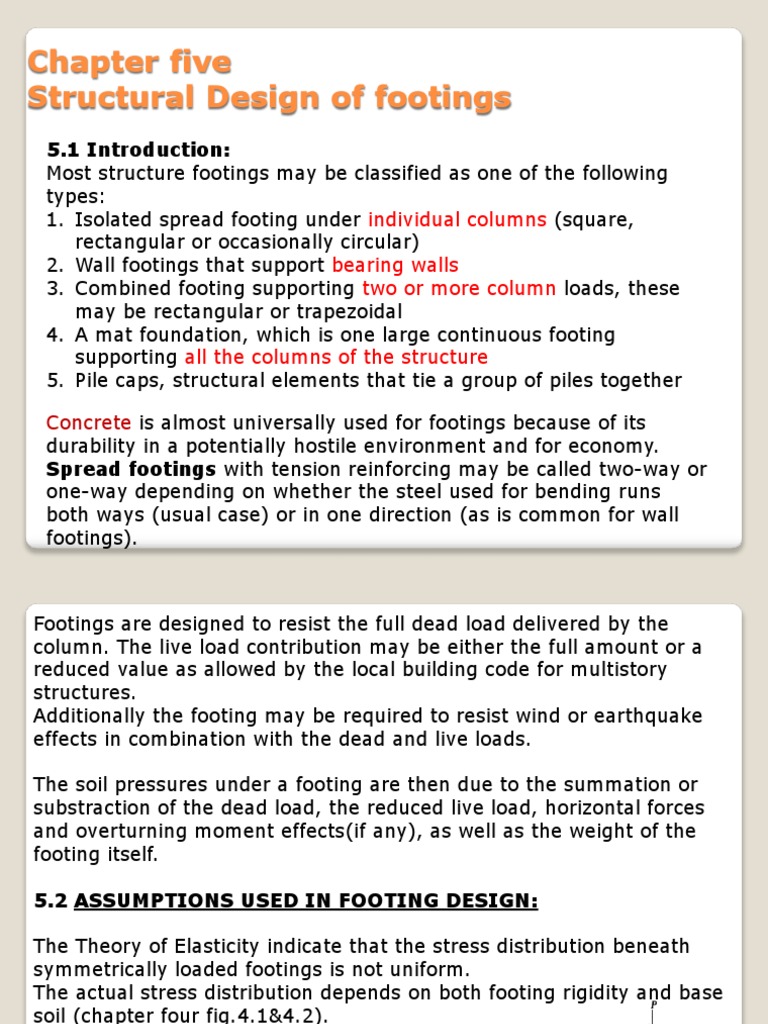 Chp5 Structural Design of Footings | PDF | Bending | Foundation (Engineering)