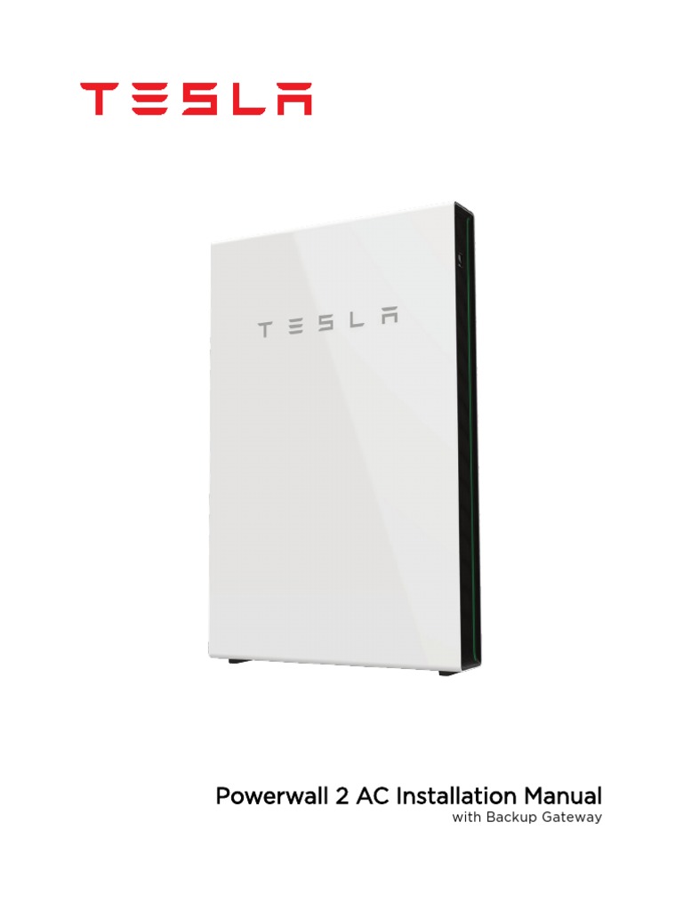 Powerwall 2 AC Installation Manual: With Backup Gateway | PDF ...
