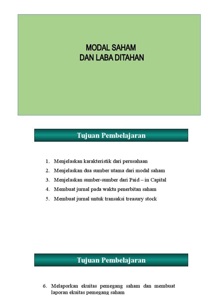 Modal Saham dan Laba Ditahan Korporasi | PDF | Bisnis