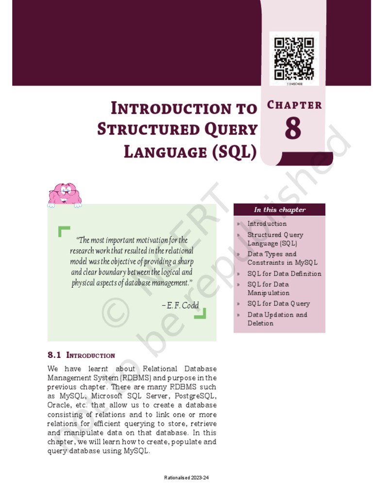 Introduction To Structured Query Language (SQL) : E. F. Codd | PDF ...