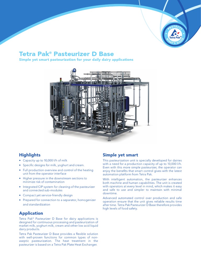 Tetra Pak Pasteurizer D Base | PDF | Pump | Valve Tetra Pak Pasteurizer D Base | PDF | Pump | Valve