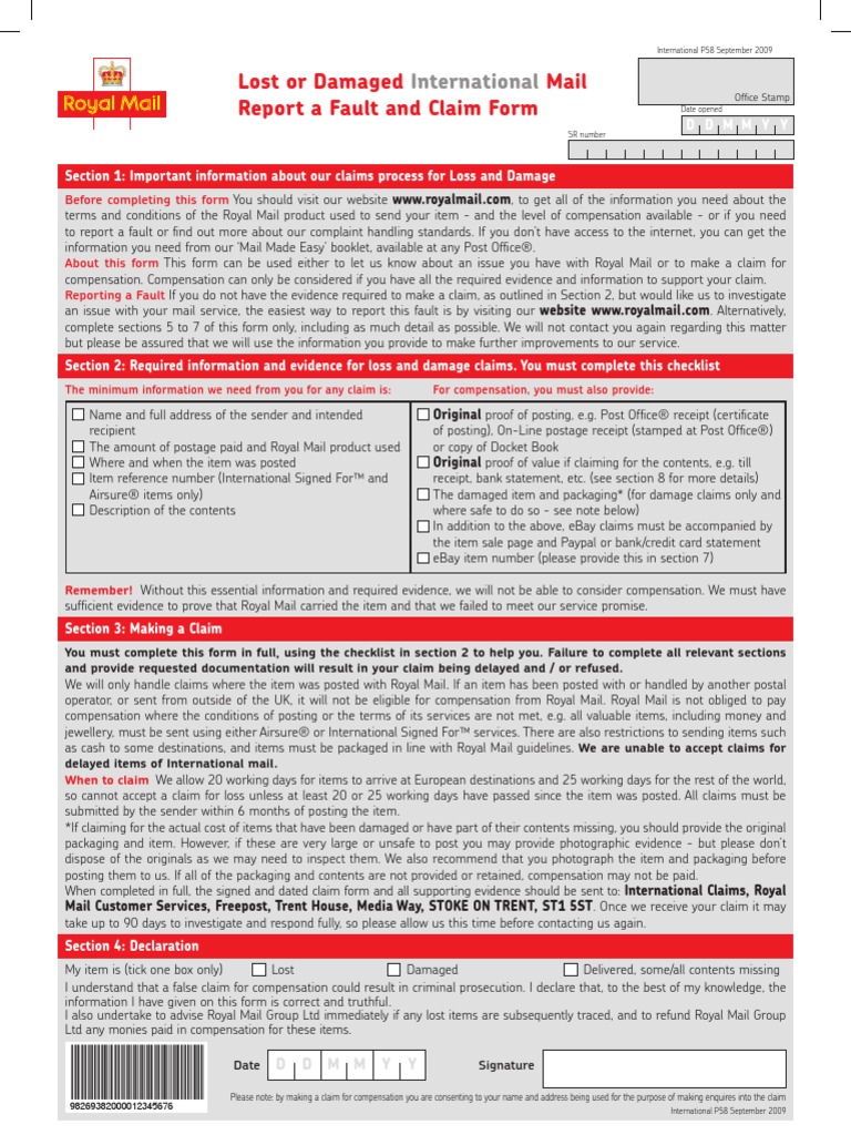 International P58 Form English 09 | PDF