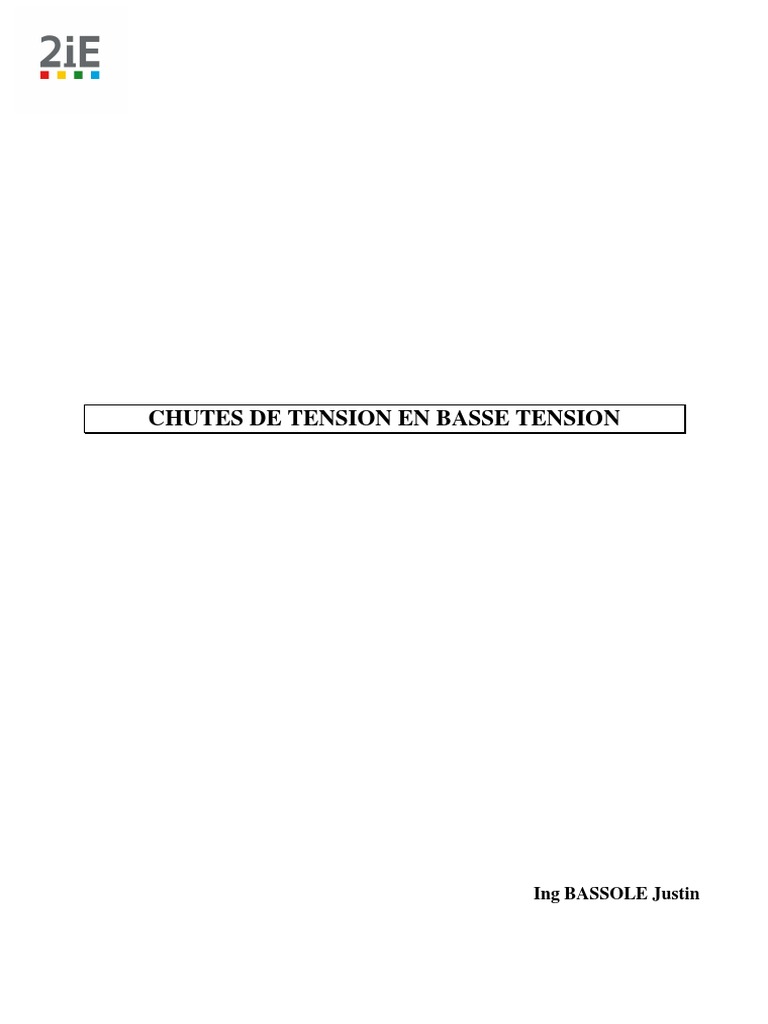 Chapitre 4 - Chutes de Tension en Basse Tension | PDF | Grandeur ...