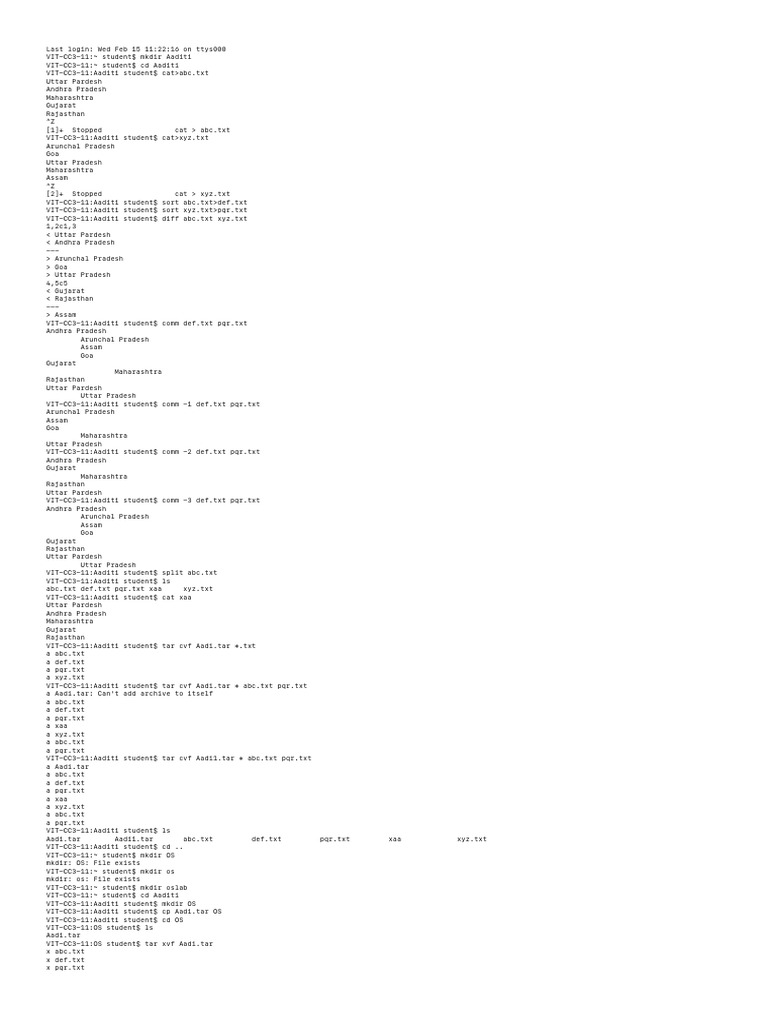 Unix | PDF | Text File | Information Technology