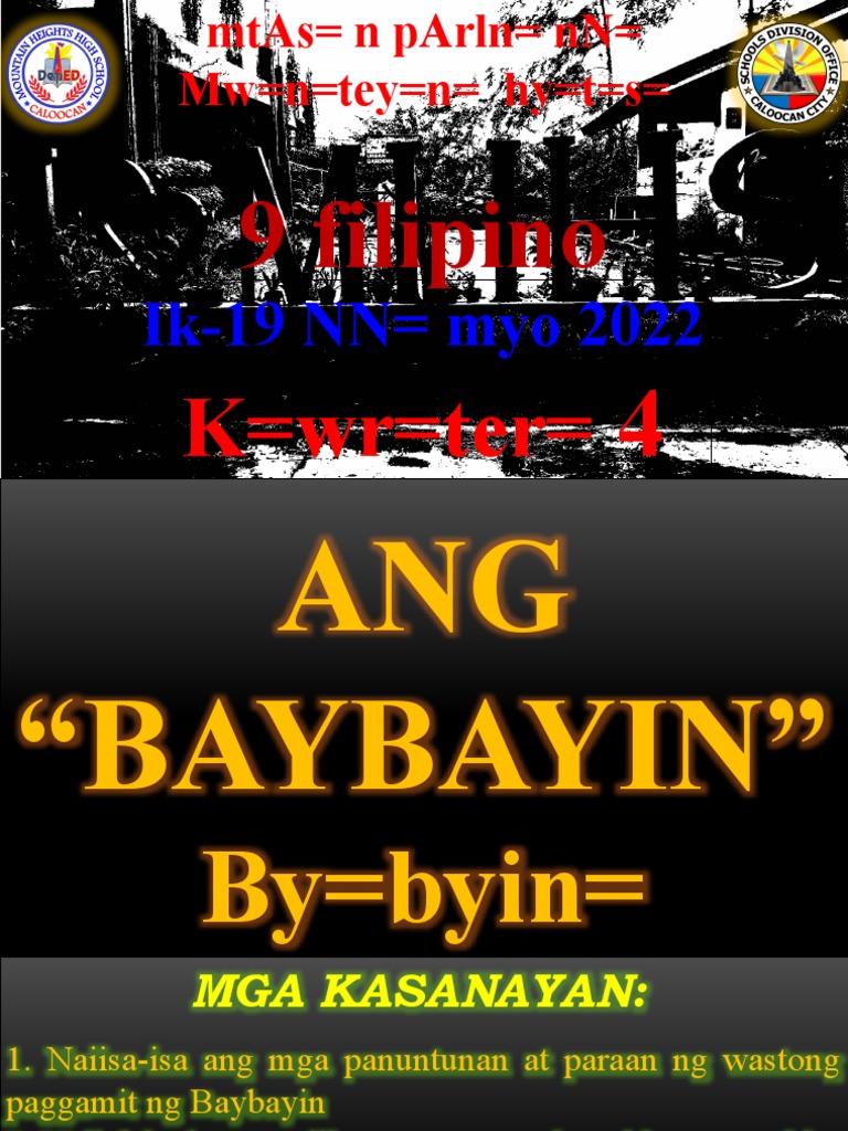 Q4W3 - ARALIN 3 Ang Baybayin at Mga Panuntunan Nito | PDF