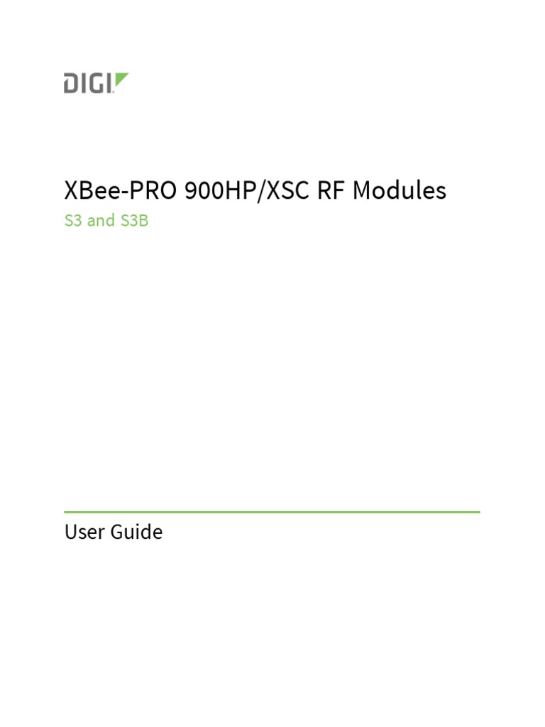 Xbee-Pro 900Hp/Xsc RF Modules: User Guide | PDF | Analog To Digital Converter | Data Transmission