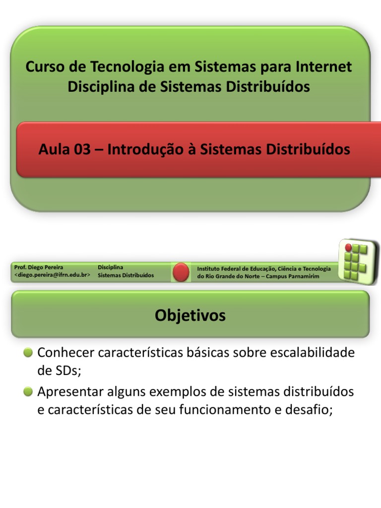 Aula03 - Introdução A Sistemas Distribuidos | PDF | Sistema de ... Aula03 - Introdução A Sistemas Distribuidos | PDF | Sistema de ...
