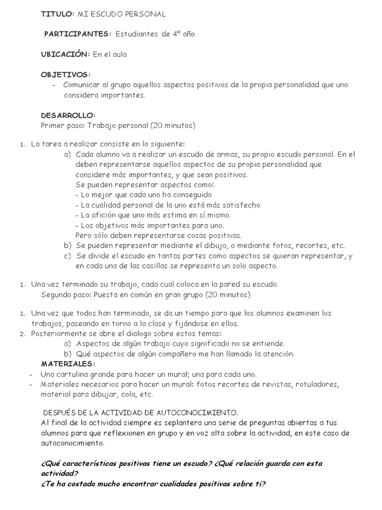 Escudo Personal | PDF | Aprendizaje | Ciencia cognitiva