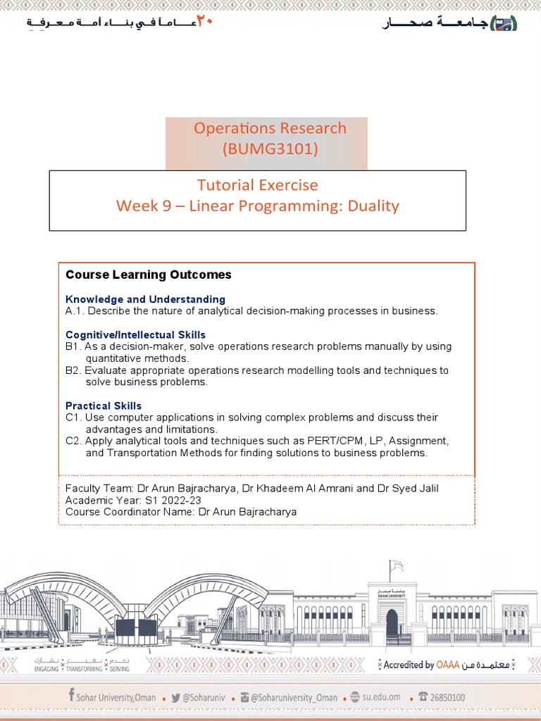 BUMG3101-Week 9 - Tutorial Exercise | PDF