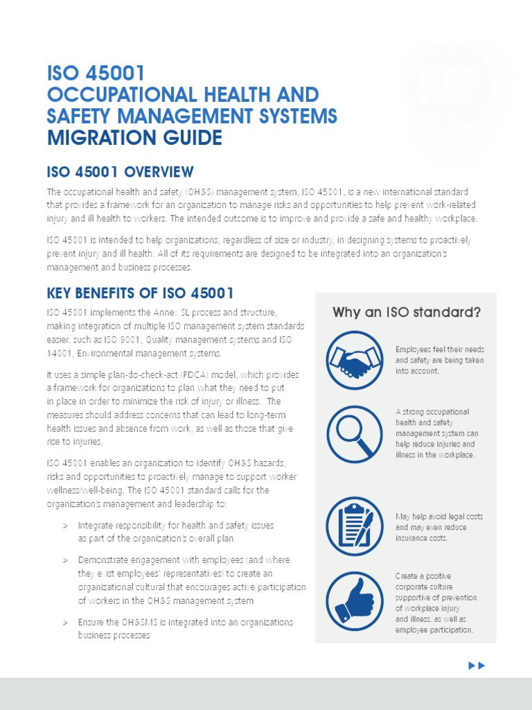 Migration Guide: ISO 45001 Occupational Health and Safety Management Systems | PDF ...