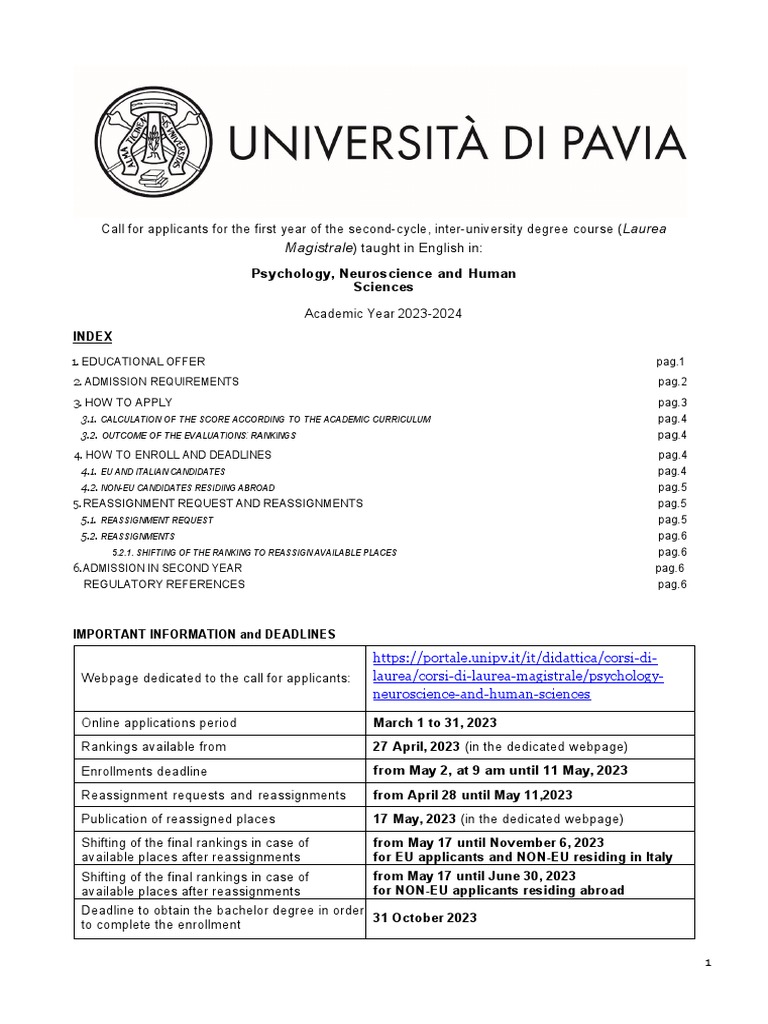 Announcement Psychology, Neuroscience and Human Sciences 2023-2024 ...