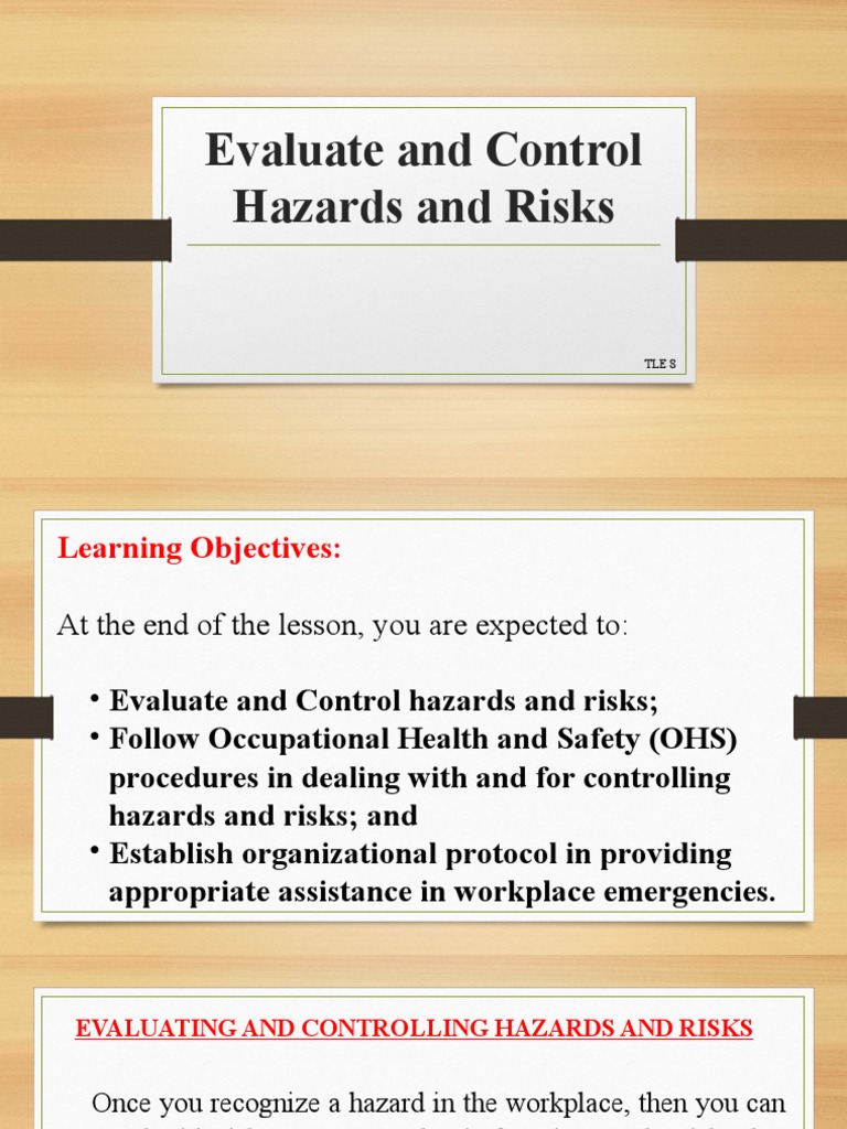 Evaluate and Control Hazards and Risks | PDF | Personal Protective ...