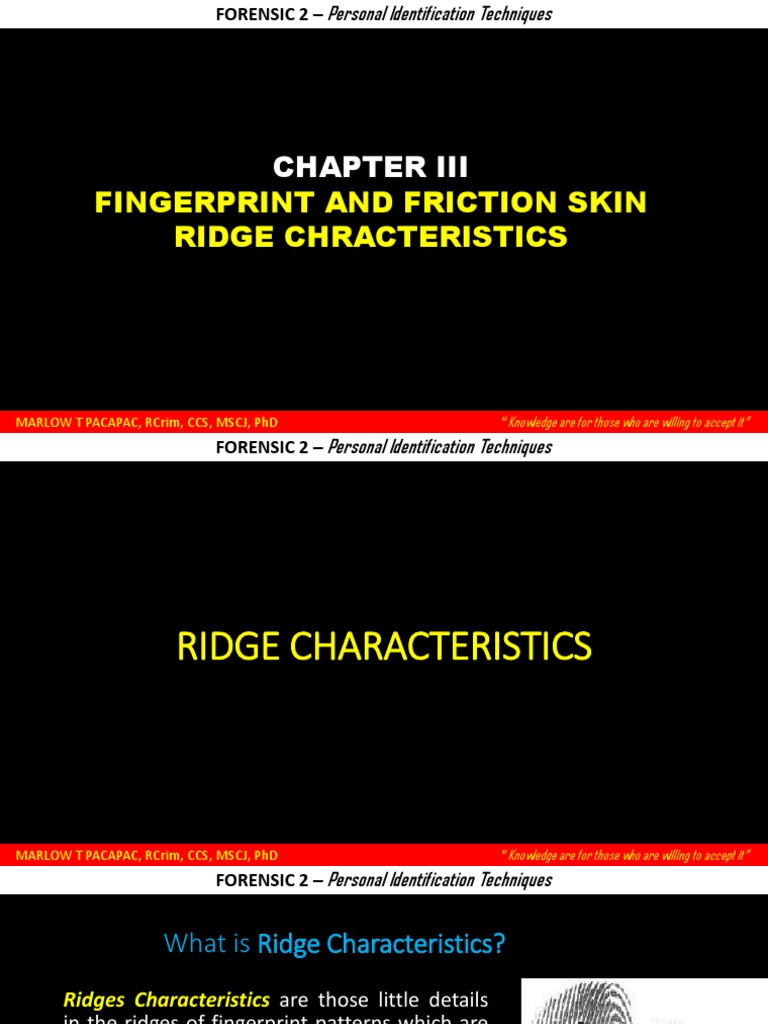 FORENSIC 2 - CHAPTER 3 - Part 2 - 22 23 | PDF | Fingerprint | Forensic ...