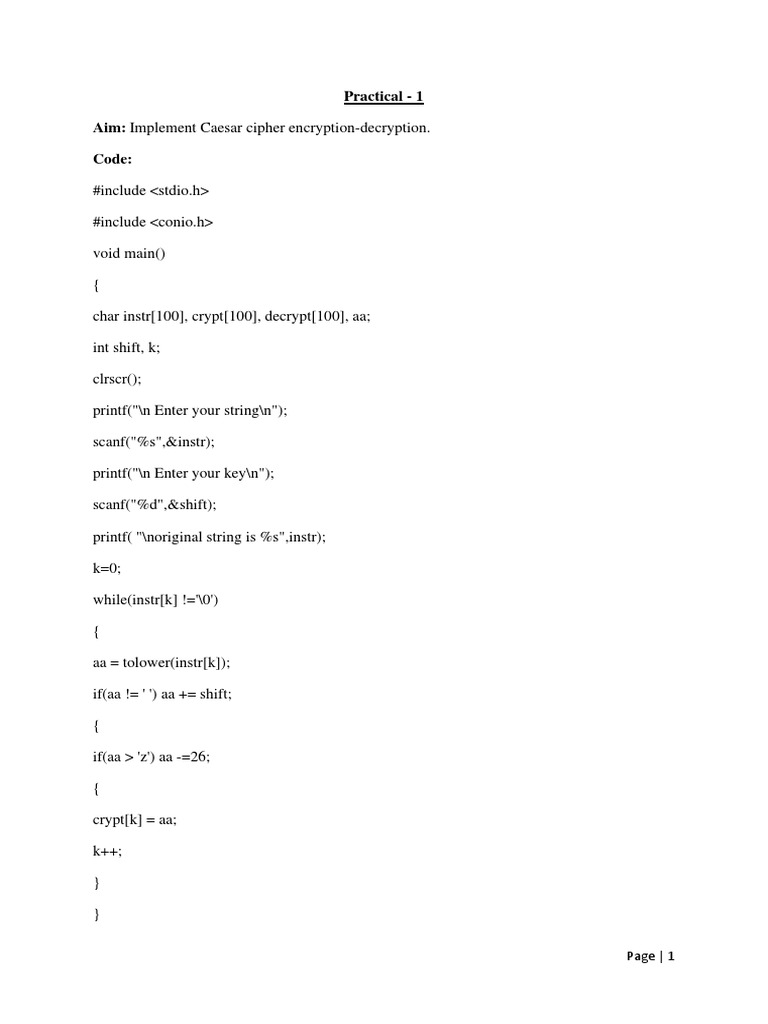 Cryptography Practical 1 | PDF | Cryptography | Security Engineering