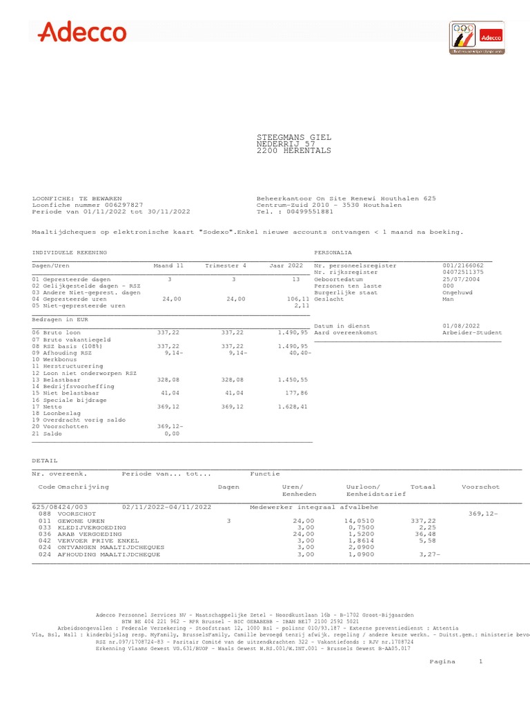 Steegmans Giel Nederrij 57 2200 Herentals | PDF