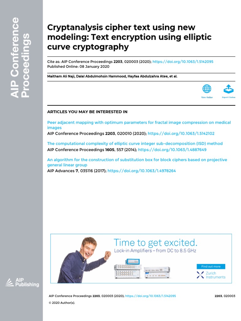 Cryptanalysis Cipher Text Using New Modeling: Text Encryption Using Elliptic Curve Cryptography ...