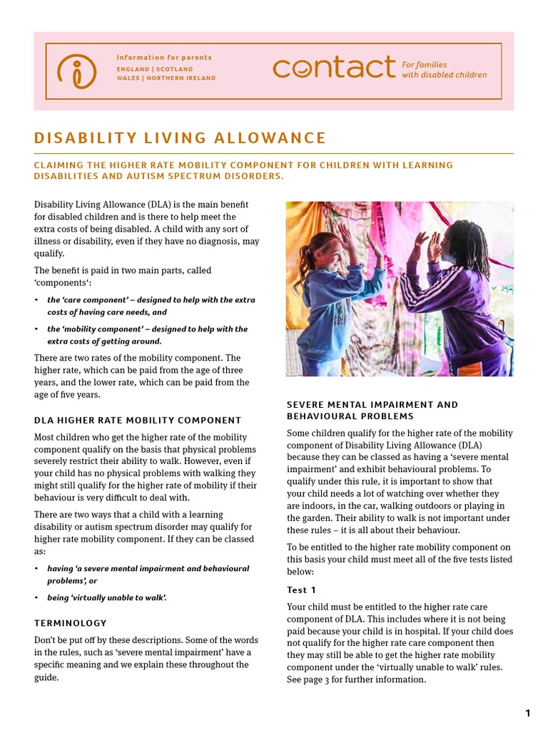 DLA For Children With Autism and Learning Difficulties | PDF | Autism ...