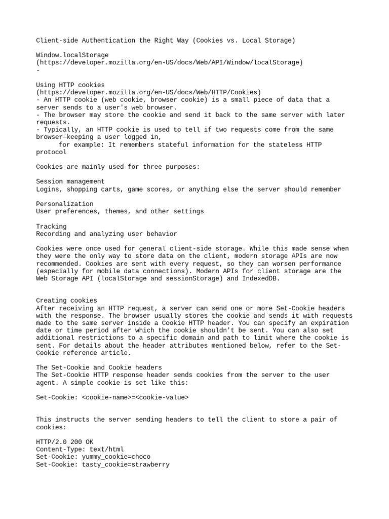 Client-Side Authentication The Right Way (Cookies | PDF