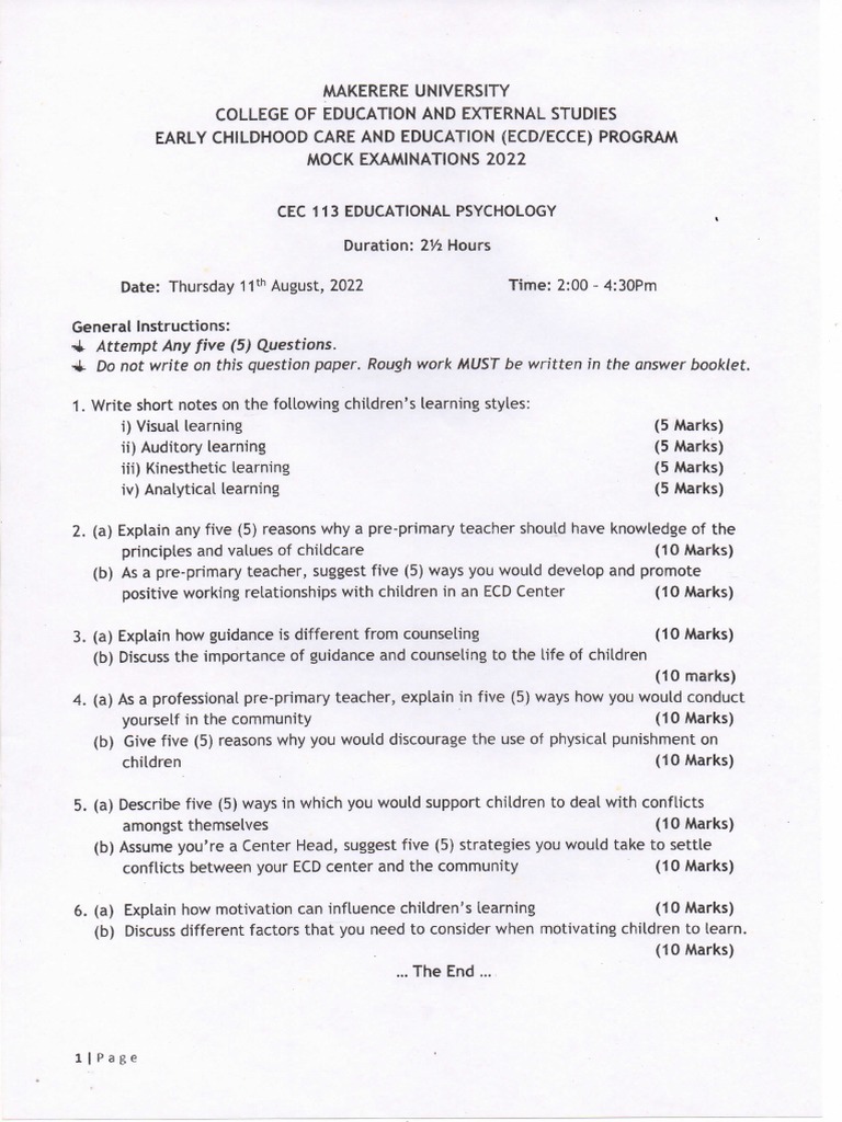 Cec 113 Educational Psychology | PDF