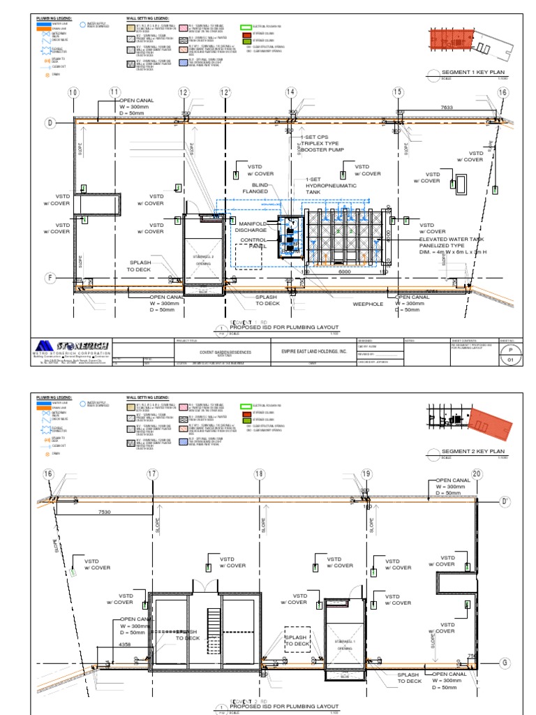 Segment 1 Key Plan: Plumbing Legend: Wall Setting Legend | PDF ...
