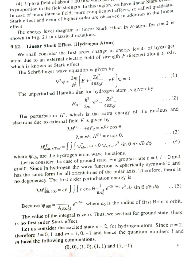 Stark Effect | PDF